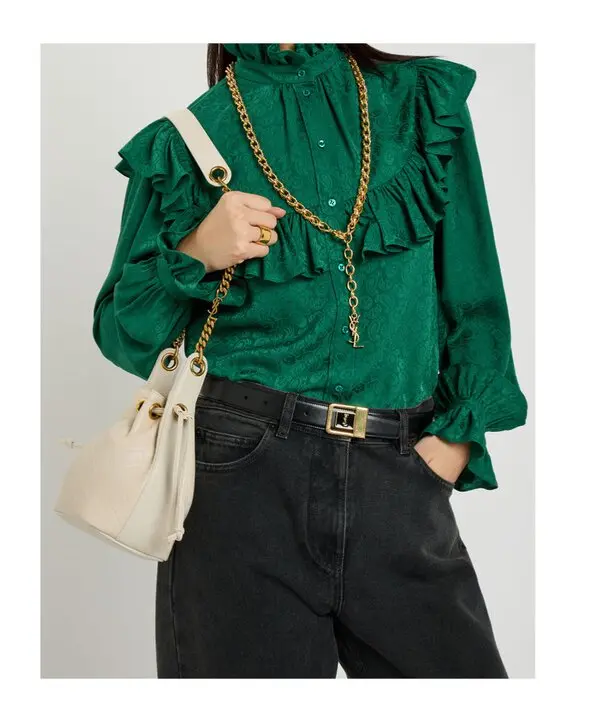 Saint Laurent Bo Chain Quilted Leather Bucket Bag