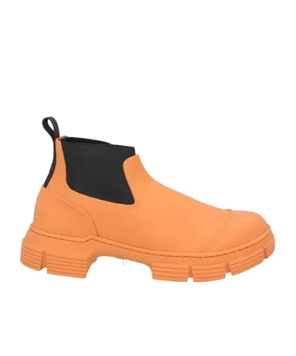 GANNI Platform Ankle Boots - Orange
