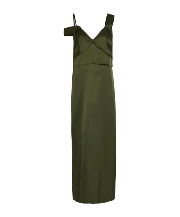 TOTEME V-neck Satin Midi Slip Dress
