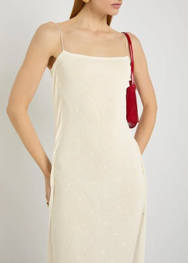 Jacquemus La Robe Maille Plumetis Mesh Maxi Dress