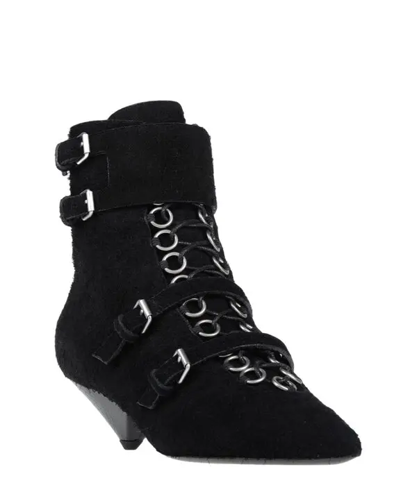 Saint Laurent Lace-up Pointed Toe Ankle Boots