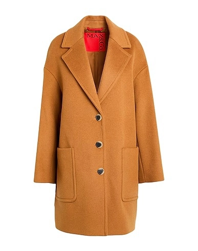 MAXCO. Simple Single-breasted Wool Coat