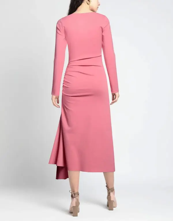 Marni Crewneck Long Sleeve Gathered Midi Dress