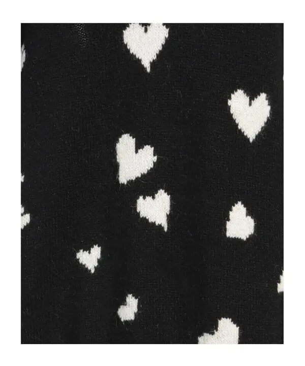 Marni Two-tone Heart Print V-neck Knit Top