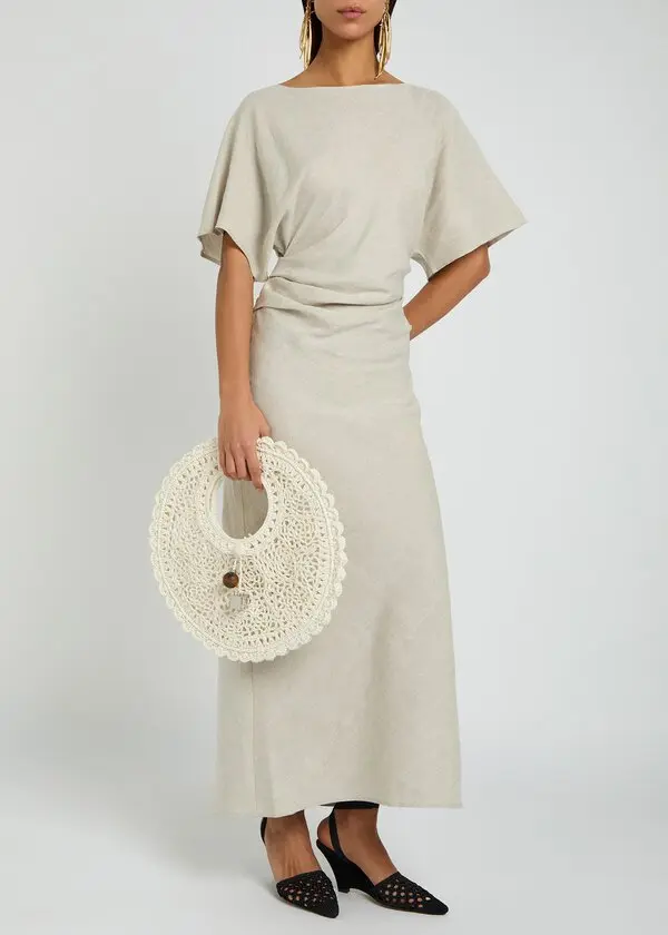 Jacquemus Le Petit Rond Spiaggia Raffia Basket Bag