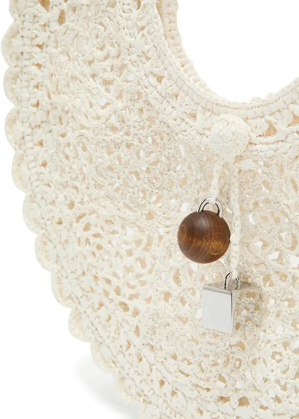 Jacquemus Le Petit Rond Spiaggia Raffia Basket Bag