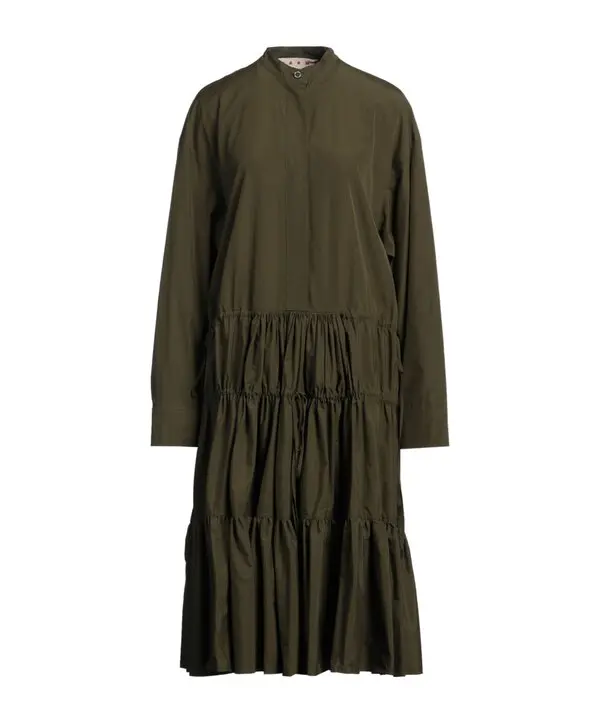 Marni Solid Color Long-sleeve Shirt Dress
