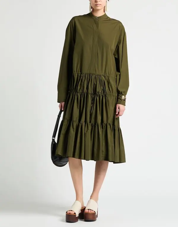 Marni Solid Color Long-sleeve Shirt Dress