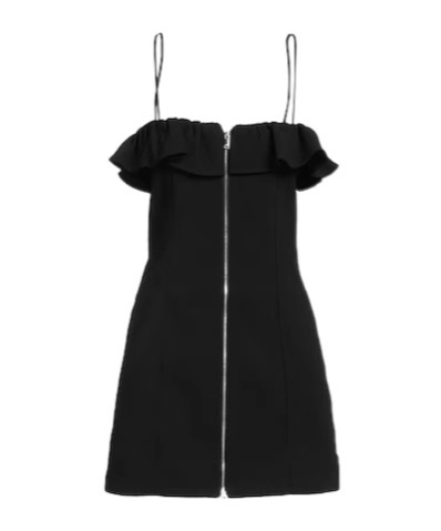 GANNI Party Dress With Deep V-neck And Zipper Closure - Black
