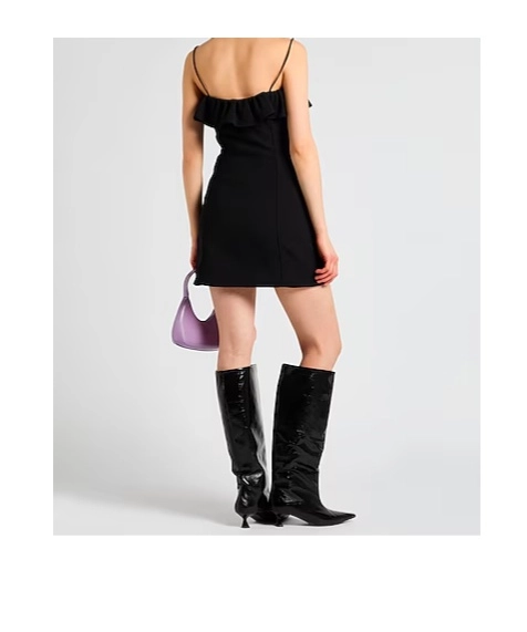 GANNI Party Dress With Deep V-neck And Zipper Closure
