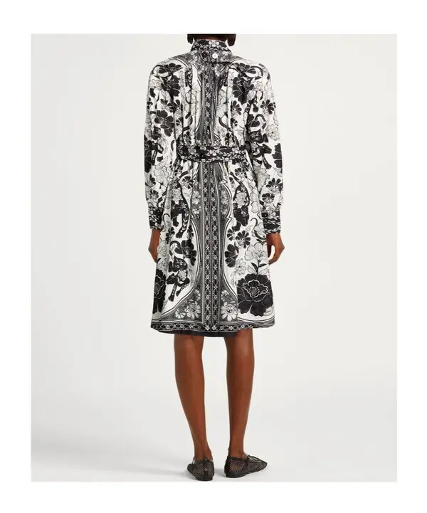 Farm Rio Long-sleeved Printed Midi Dress