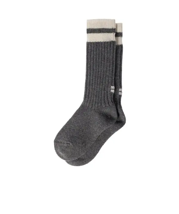 Miu Miu Wool And Cashmere Socks - Slate Grey