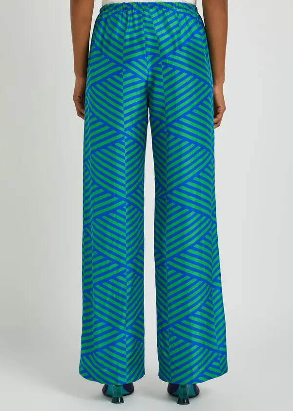 Dries Van Noten Puvis Striped Silk Trousers