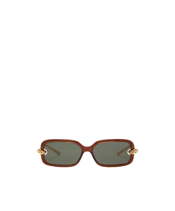 Bottega Veneta Acetate Rectangle Frame Sunglasses - Gray