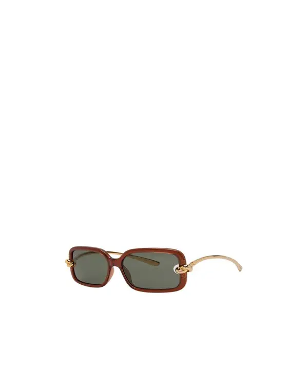 Bottega Veneta Acetate Rectangle Frame Sunglasses - Gray