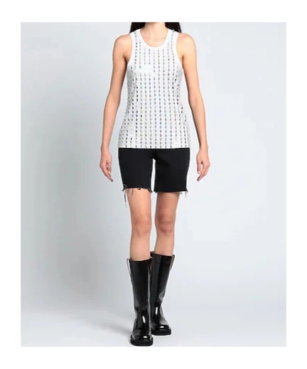 GANNI Sleeveless Crewneck Knit Top With Appliqués And Beads