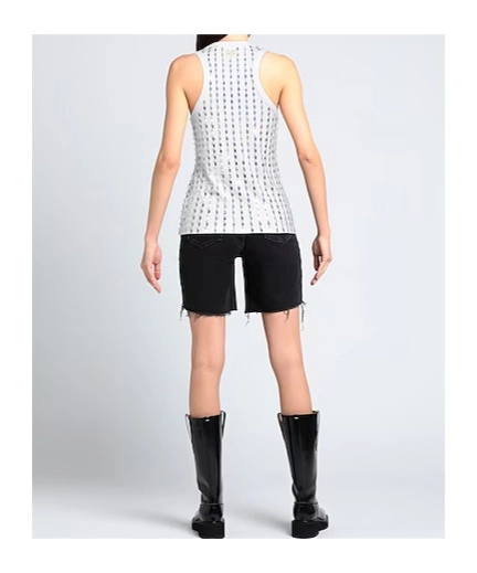 GANNI Sleeveless Crewneck Knit Top With Appliqués And Beads