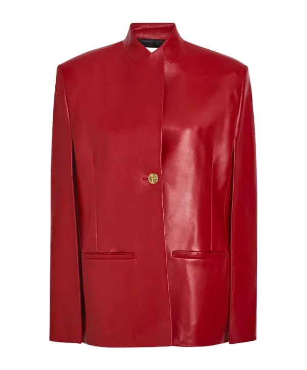 Khaite Dolso Open-sleeve Leather Jacket