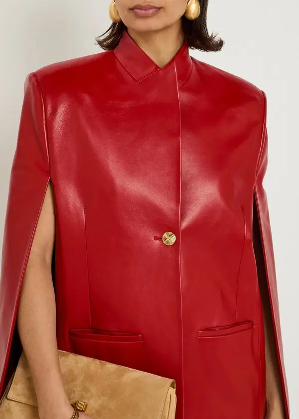 Khaite Dolso Open-sleeve Leather Jacket