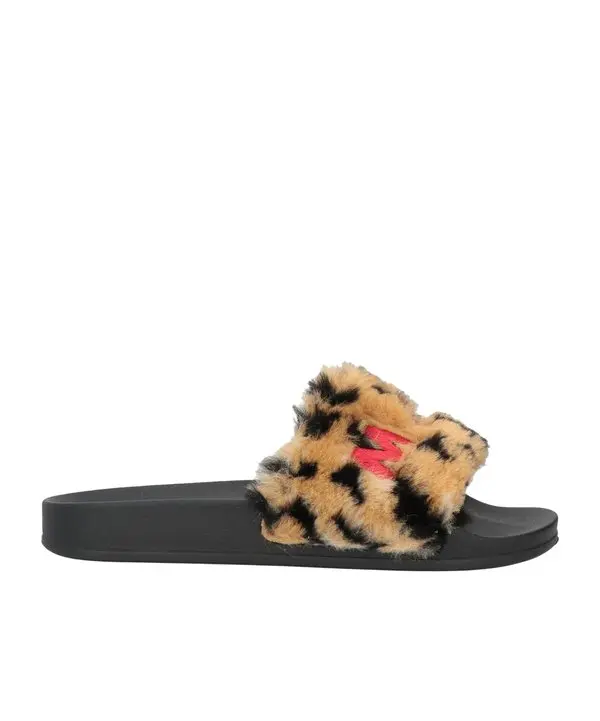 Marni Leopard-print Plush Slide Sandals