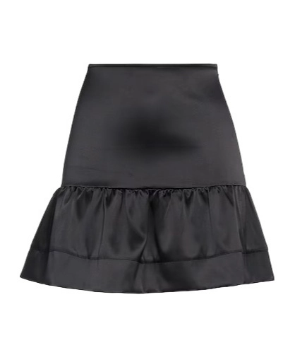 GANNI Solid-color Satin A-line Dress
