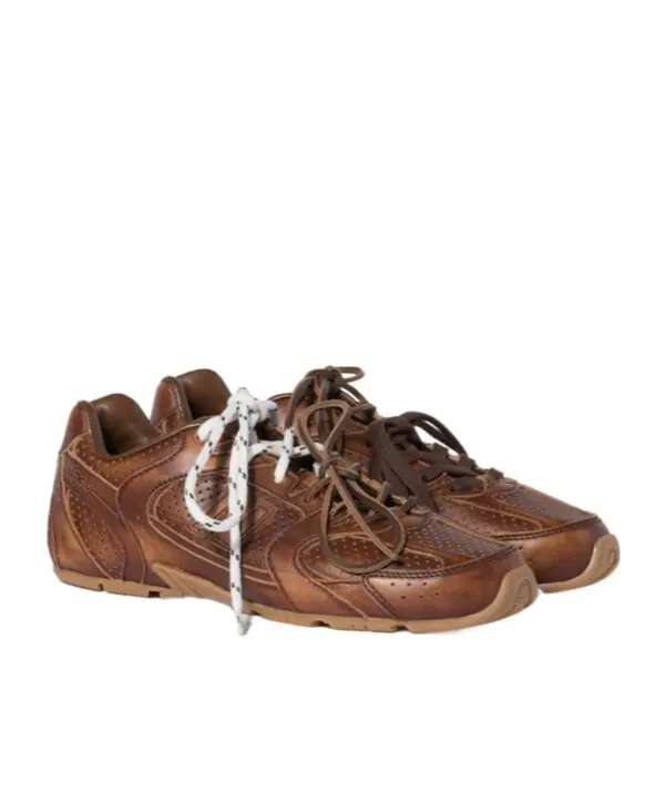 Miu Miu X New Balance 530 Sl Leather Sneakers - Brown