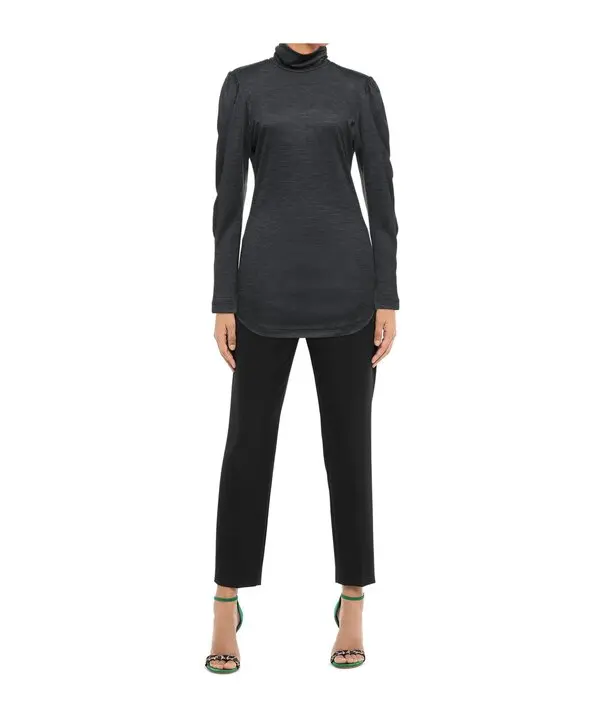 Isabel Marant Étoile High Neck Long Sleeve Knitwear With Puff Sleeves And Zipper Closure