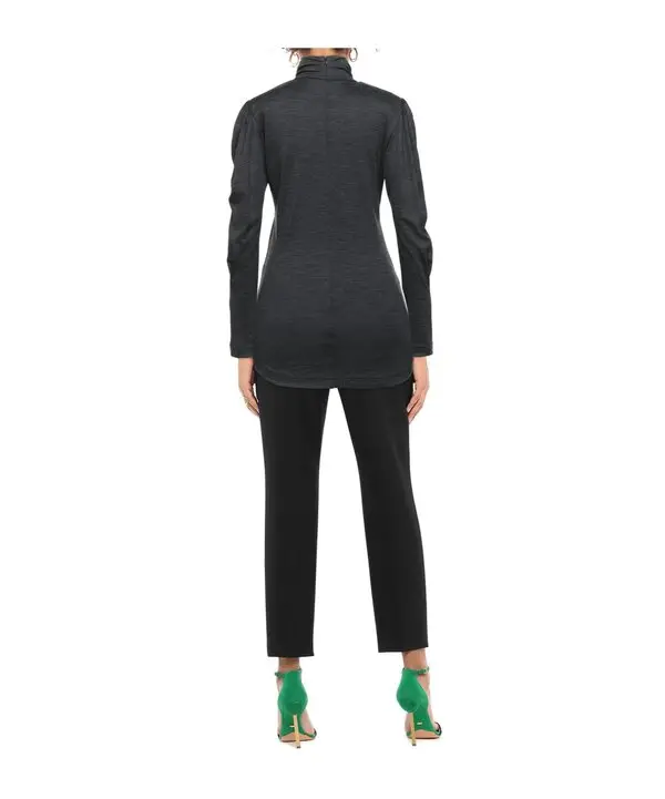 Isabel Marant Étoile High Neck Long Sleeve Knitwear With Puff Sleeves And Zipper Closure