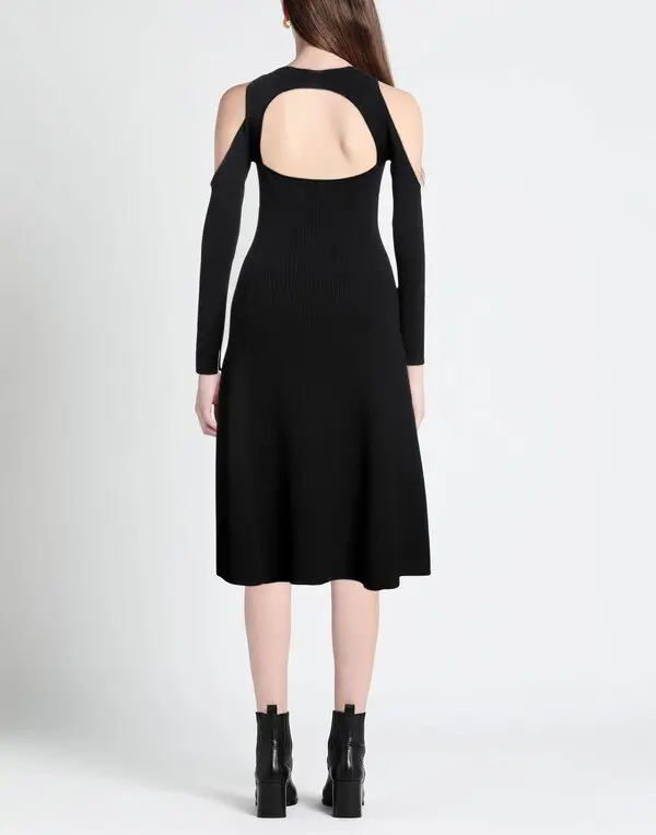 GANNI Ribbed Jersey Flared Dress