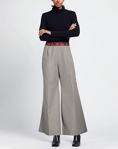 Marni Checked Woolen Trousers - Gray