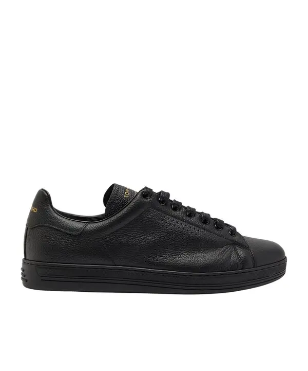 TOM FORD Warwick Grained Leather Sneakers