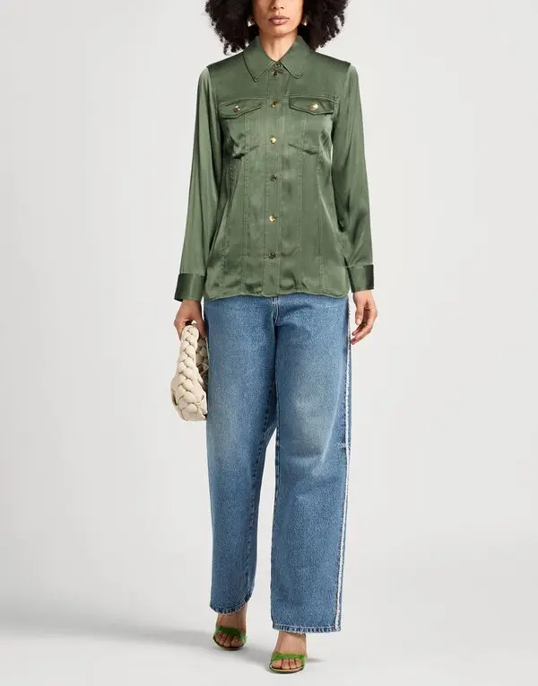 GANNI Safari Shirt With Classic Collar