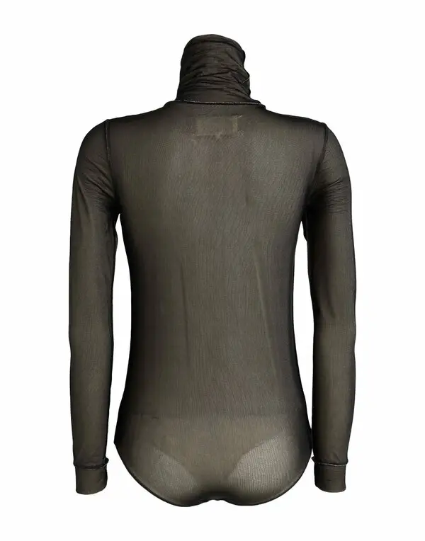 MAISON MARGIELA Solid Color Mesh Long-sleeve Turtleneck