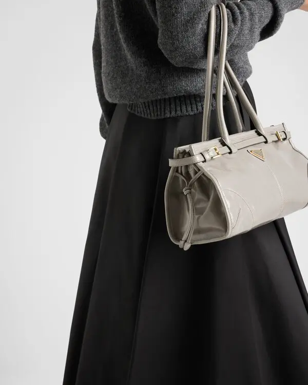 Prada Pleated Midi Skirt With Belted Waist