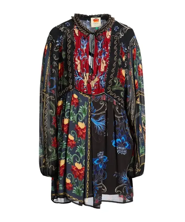 Farm Rio Long Sleeved Printed Dress