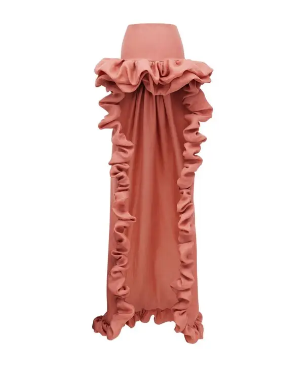 Saint Laurent Bubble Cascade Silk Gazar Skirt