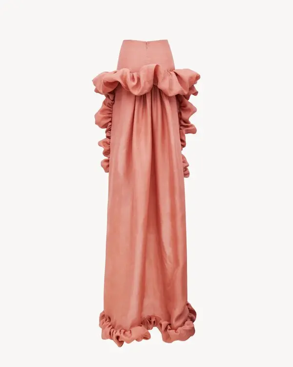 Saint Laurent Bubble Cascade Silk Gazar Skirt