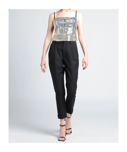 GANNI Off-the-shoulder Sleeveless Metallic Bandeau Top