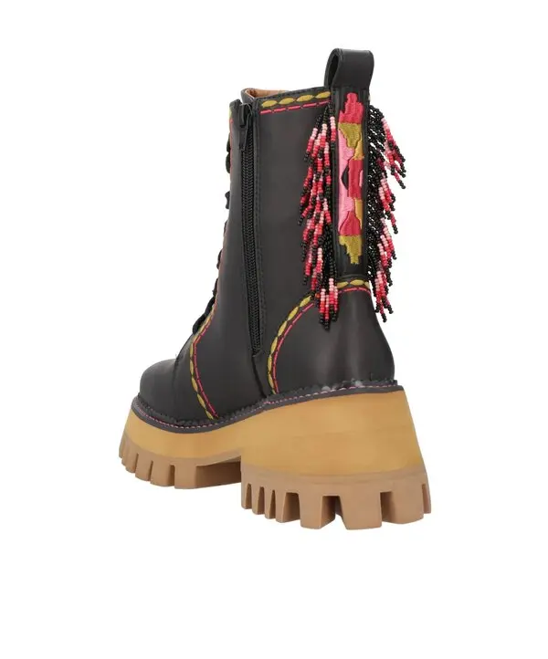 Farm Rio Embroidered Block Heel Ankle Boots