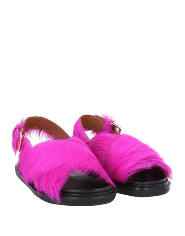 Marni Solid Color Leather Slingback Sandals