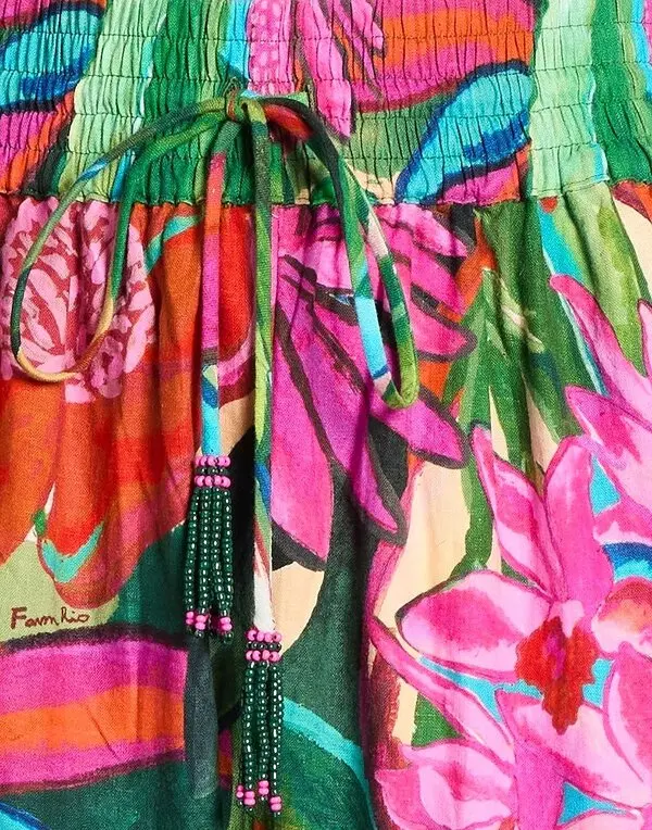 Farm Rio Floral Print Drawstring Waist Pants