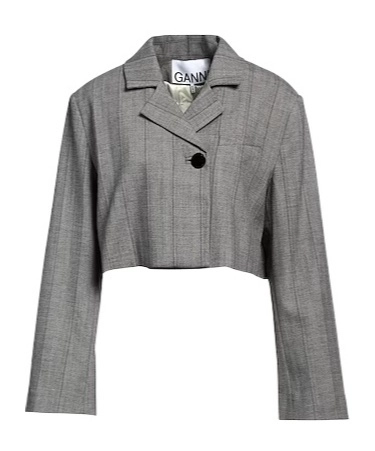 GANNI Striped Fitted Suit Jacket
