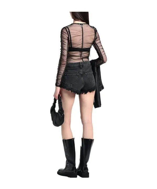 Isabel Marant Étoile High Waisted Frayed Denim Shorts