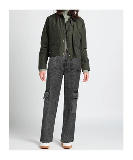 GANNI High Waisted Cargo Denim Trousers