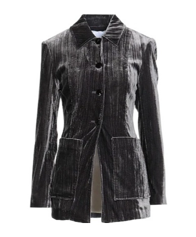 GANNI Velvet Crinkled Blazer