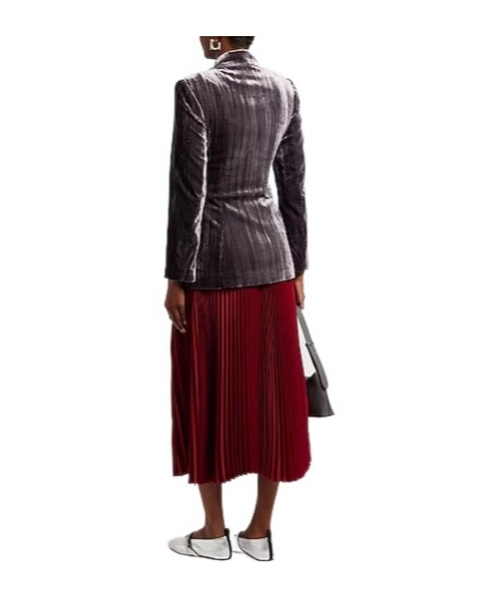 GANNI Velvet Crinkled Blazer