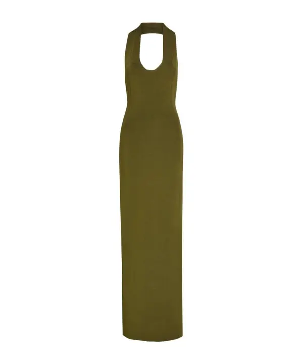 Khaite Knitted Maxi Dress With Halterneck