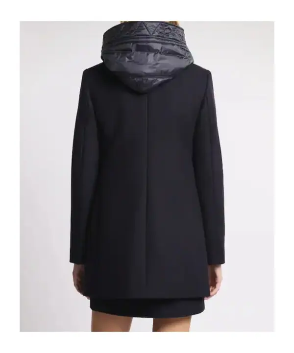 FAY Hooded Wool Coat - Blue