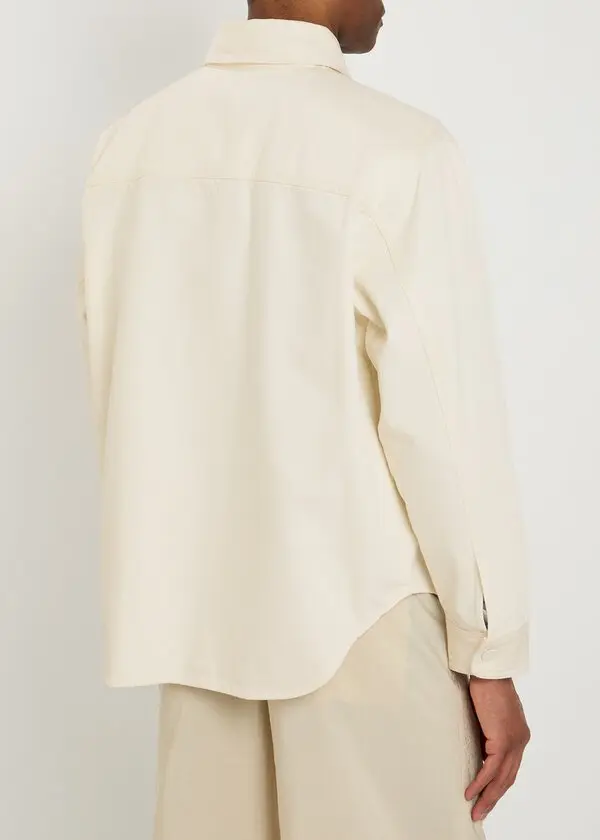 AMI Paris Logo-appliquéd Denim Overshirt