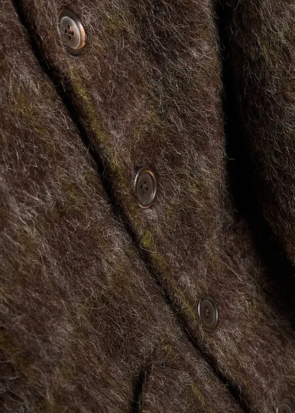 Our Legacy Checked Brushed Wool-blend Cardigan
